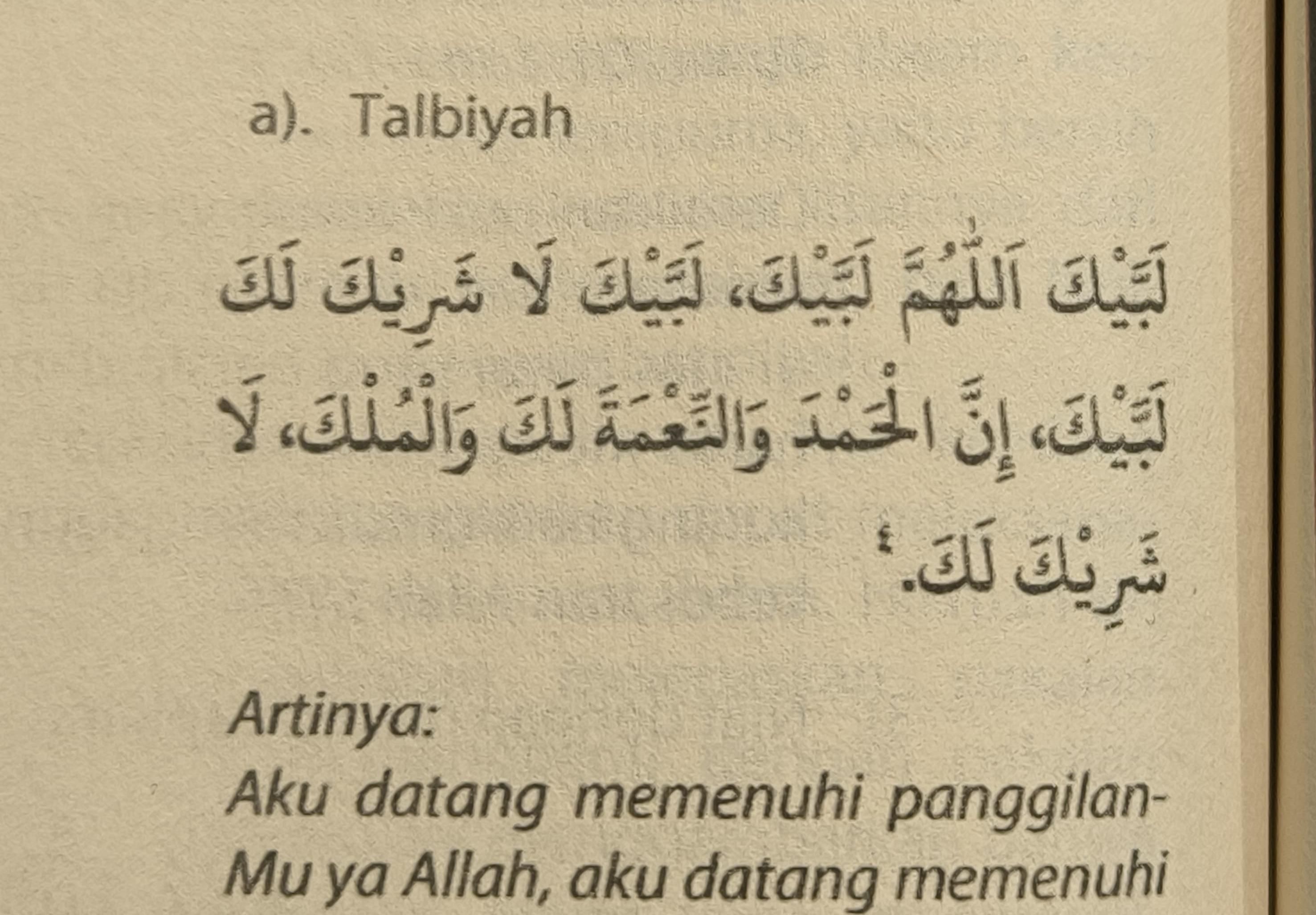 Hikmah bacaan Talbiyah